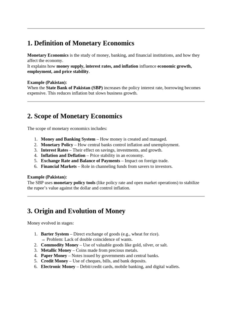 Monetary Economics Chapter 1 | PDF | Money | Money Supply