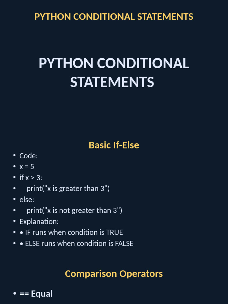Python Conditions Colored Template | PDF