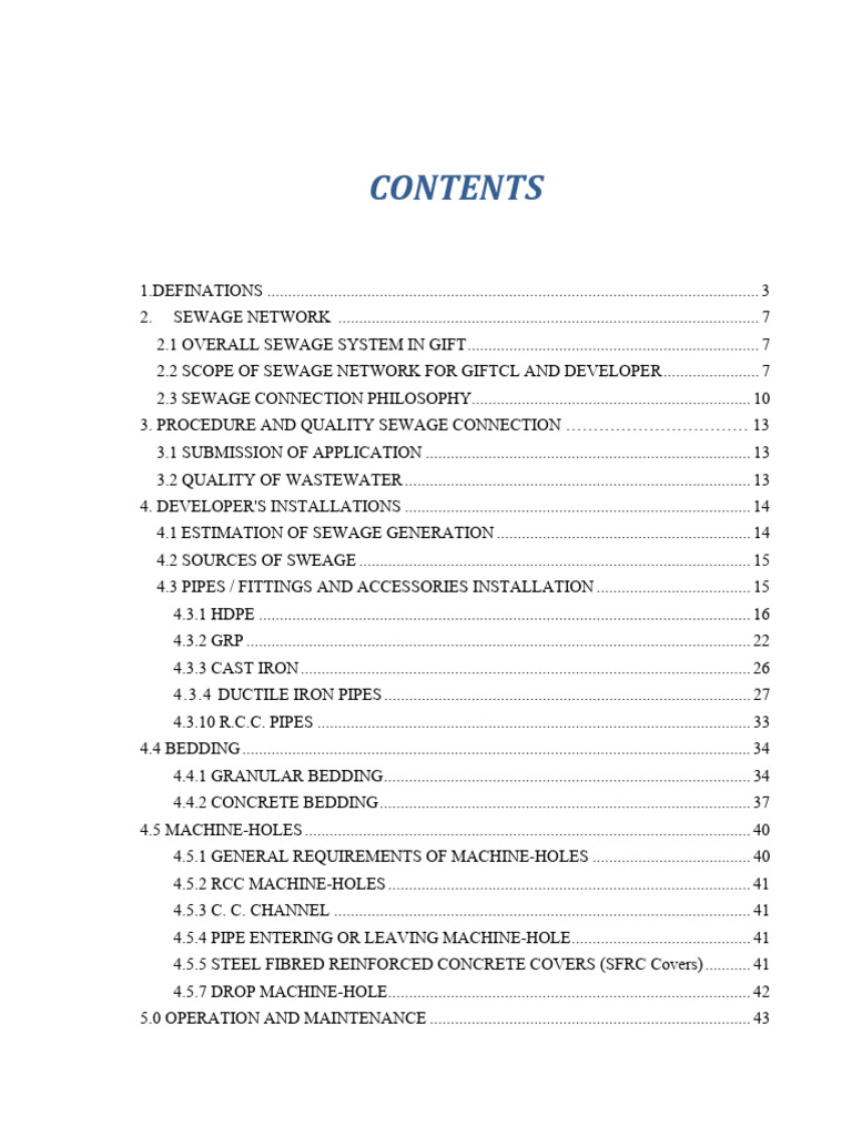 GIFT City Sewage Connection Guide | PDF | Sanitary Sewer | Pipe (Fluid ...