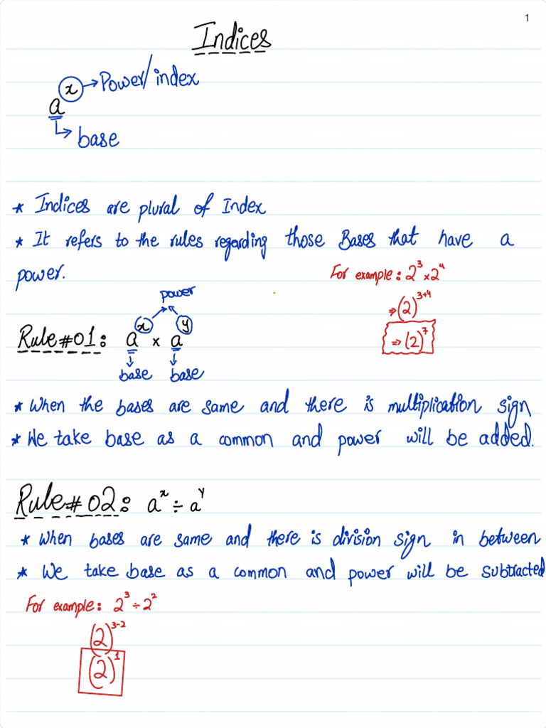 Indices Notes | PDF
