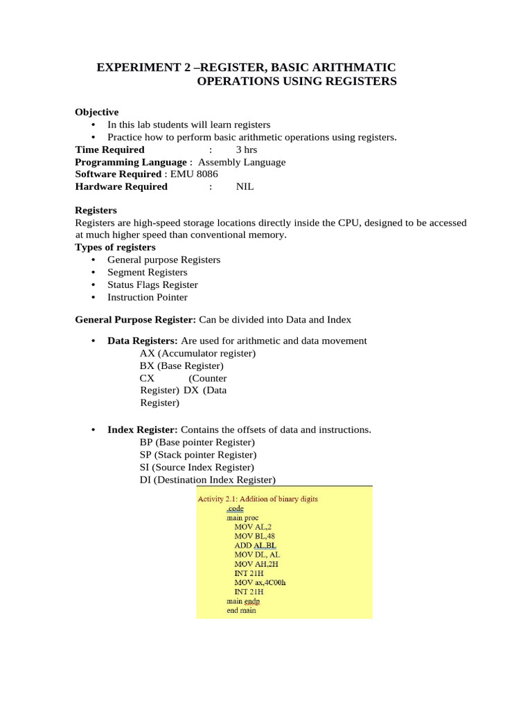 Experiment 2 - Coal | PDF | Computer Programming | Central Processing Unit