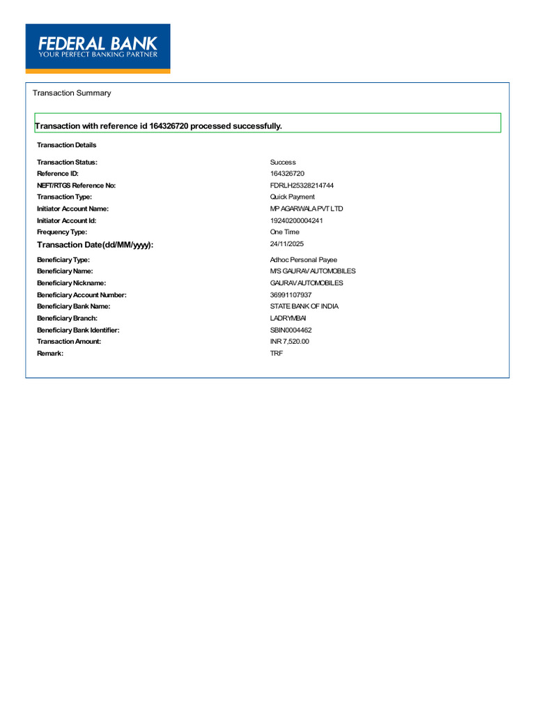 Initiate Single Entry Payment Summary-1 | PDF
