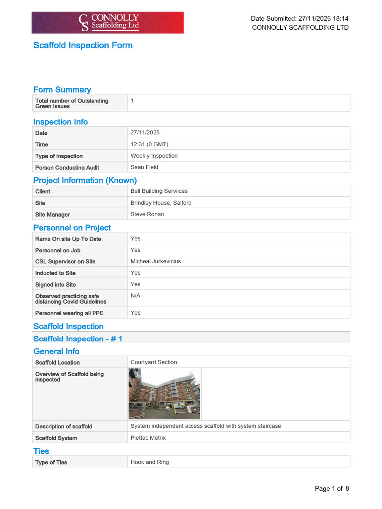 Scaffold Inspection Report - 2025-11-27 - Bell Building Serviices ...