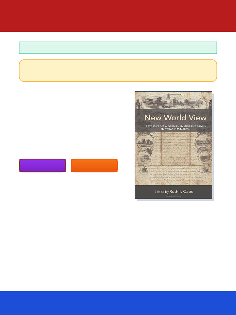 New World View Letters From A German Immigrant Family in Texas 1854 ...