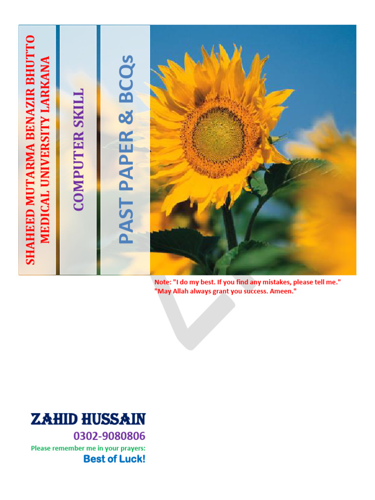 Computer Past Papers & BCQS semester-I .. | PDF | Microsoft Word ...