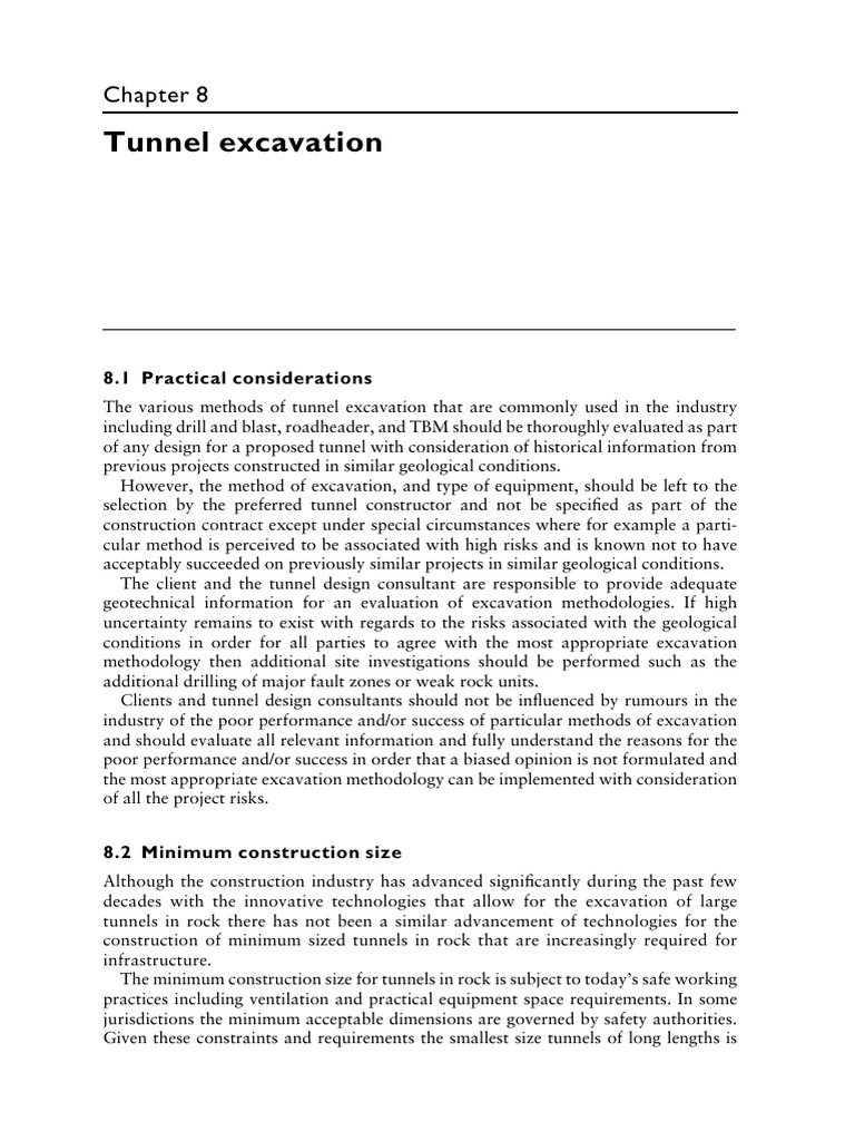 Tunnel Excavation Methods and Considerations | PDF | Tunnel