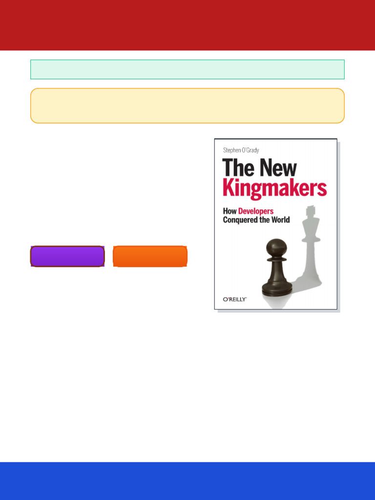 The New Kingmakers How Developers Conquered the World 1st Edition Stephen O'Grady ebook direct ...
