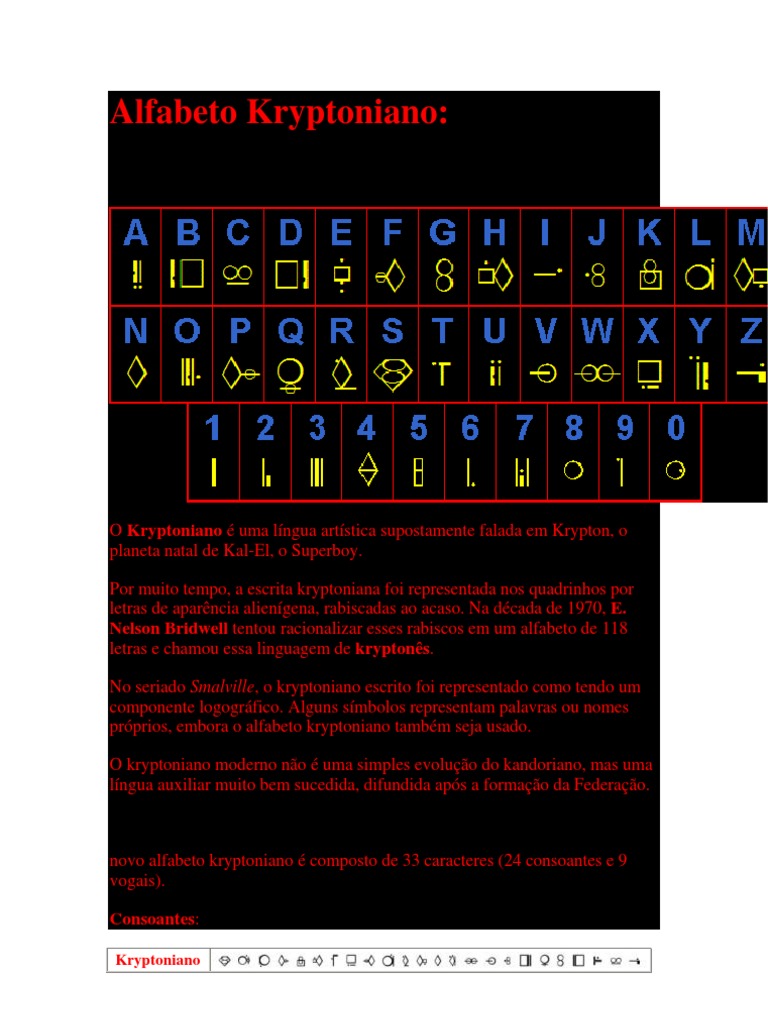 Alfabeto Kryptoniano | PDF | Pronome | Tipologia linguística