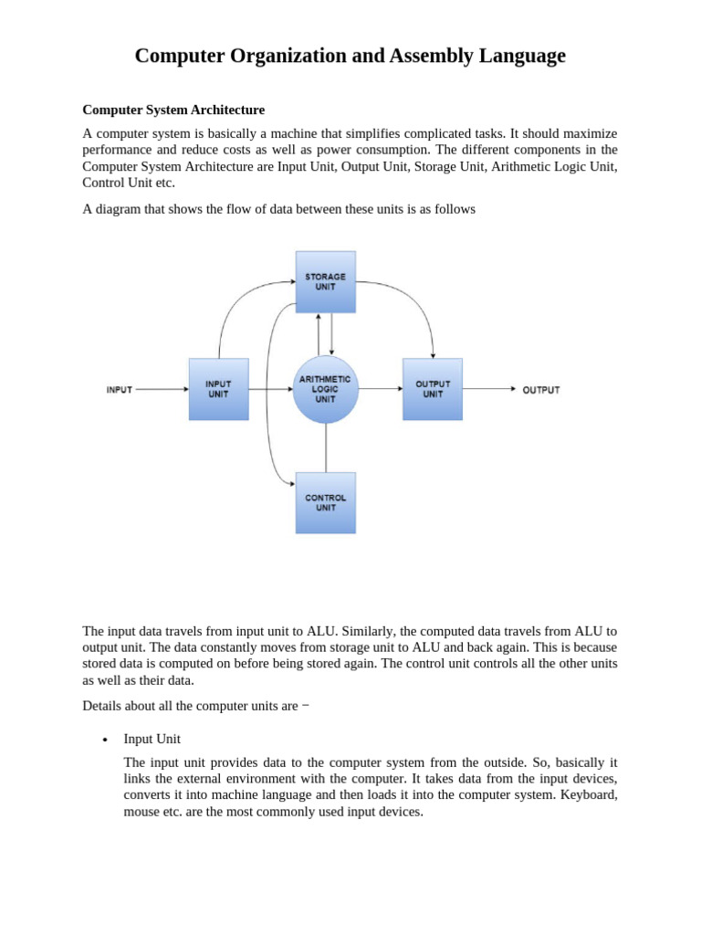 Computer Architecture and Assembly Language | PDF | Central Processing ...
