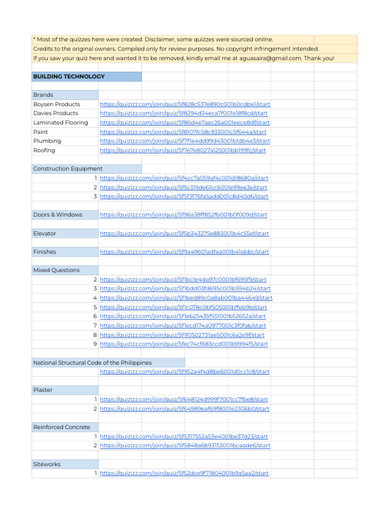 Building Technology Quiz Collection | PDF | Wall | Masonry