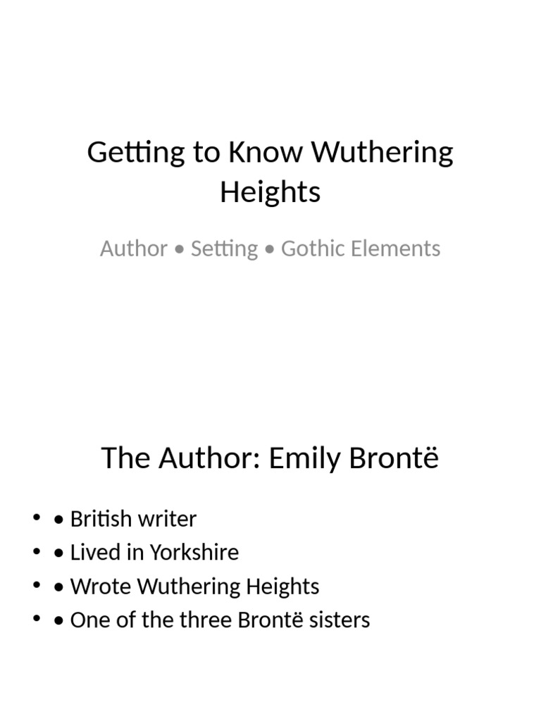 Wuthering Heights Intro | PDF