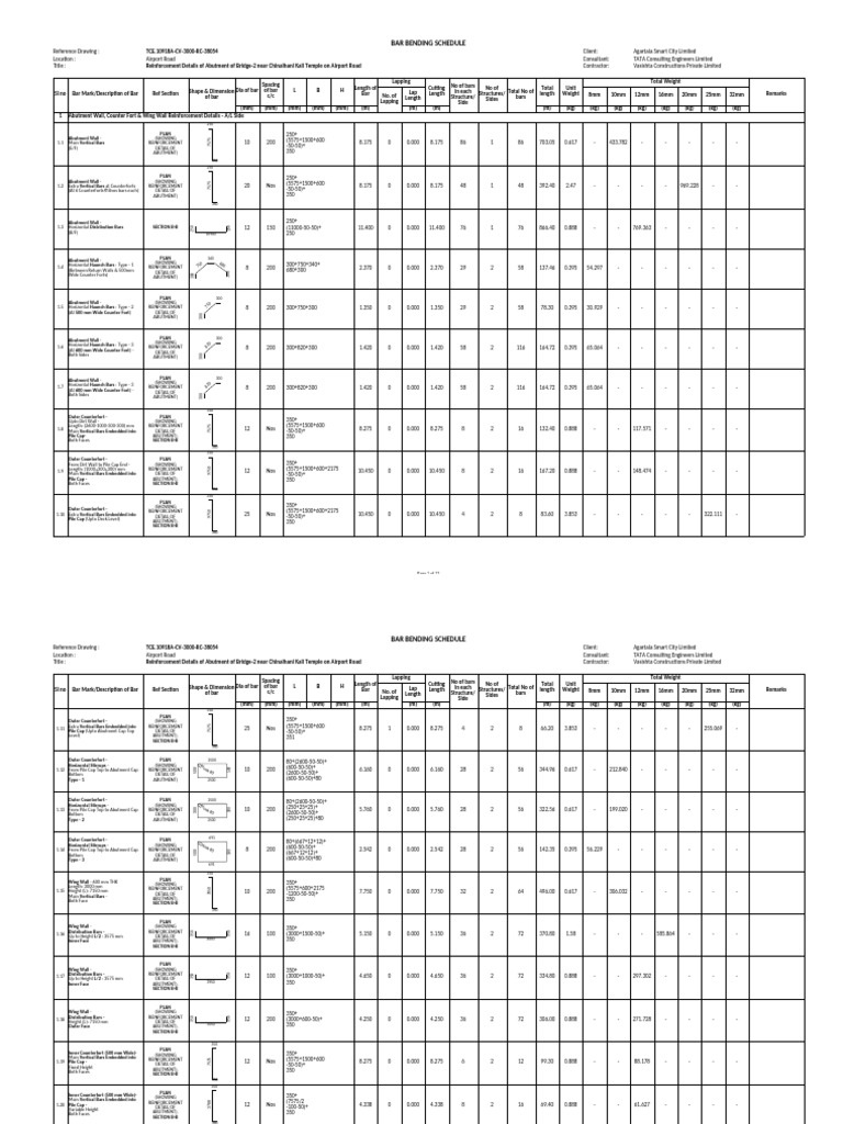 Bridge 02 BBS From Girder to Deck Slab | PDF | Beam (Structure) | Structural Engineering