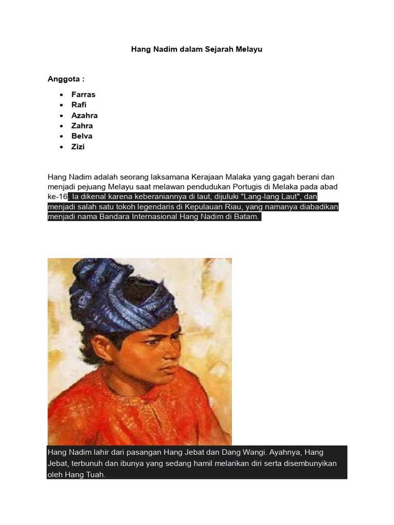Keberanian Hang Nadim Melawan Portugis | PDF