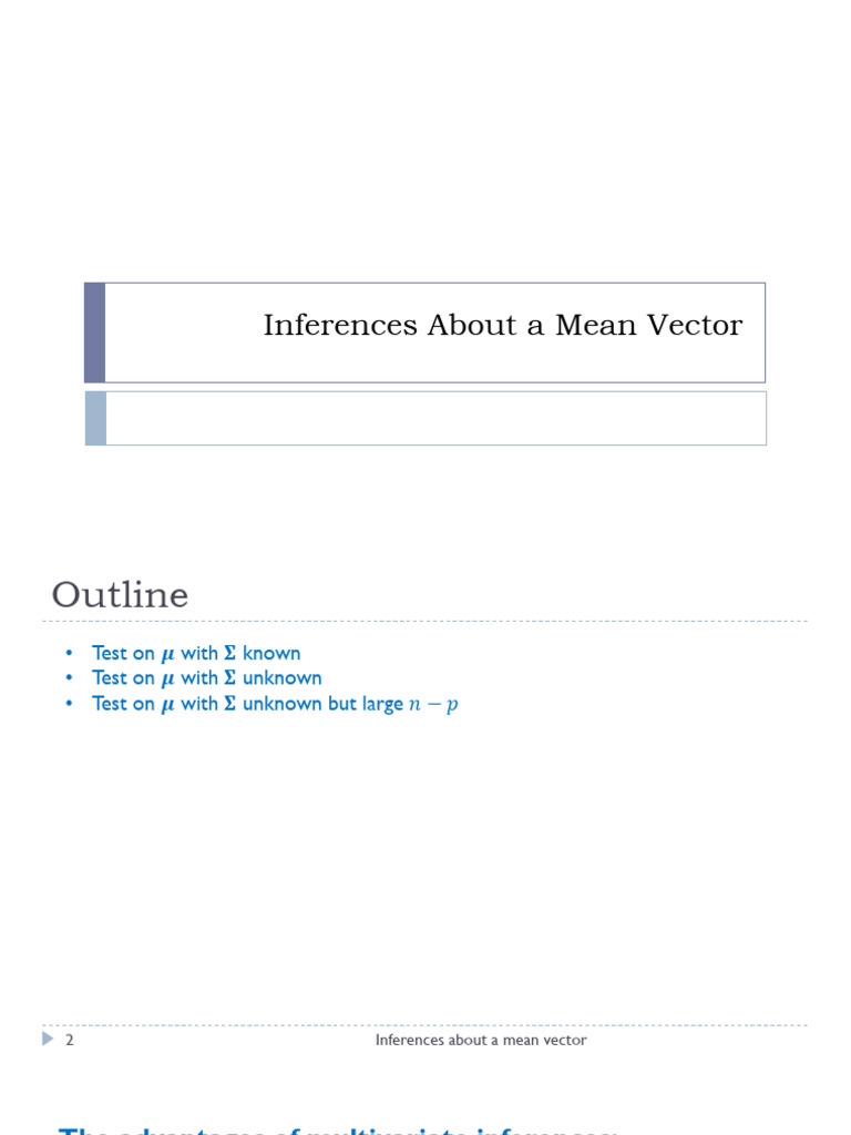 Inferences on Mean Vectors Explained | PDF | Statistical Inference ...