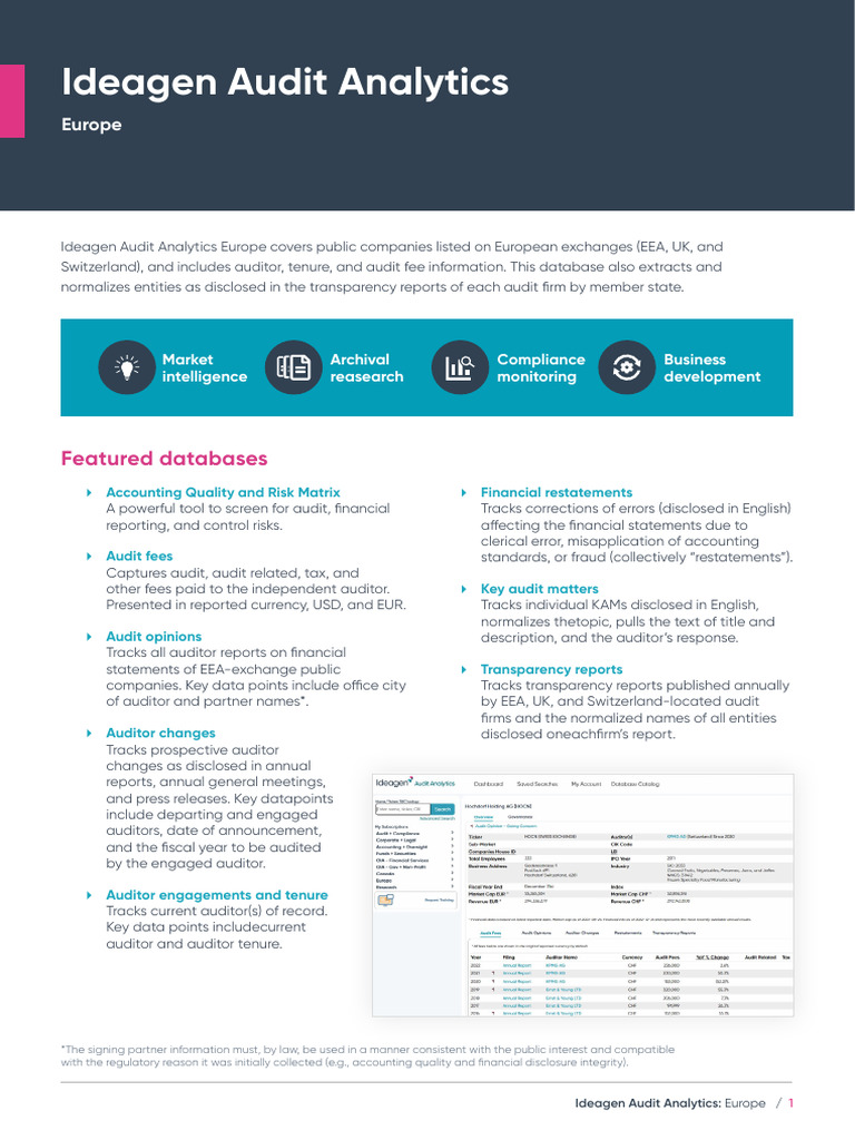 Europe Overview | PDF | Audit | U.S. Securities And Exchange Commission