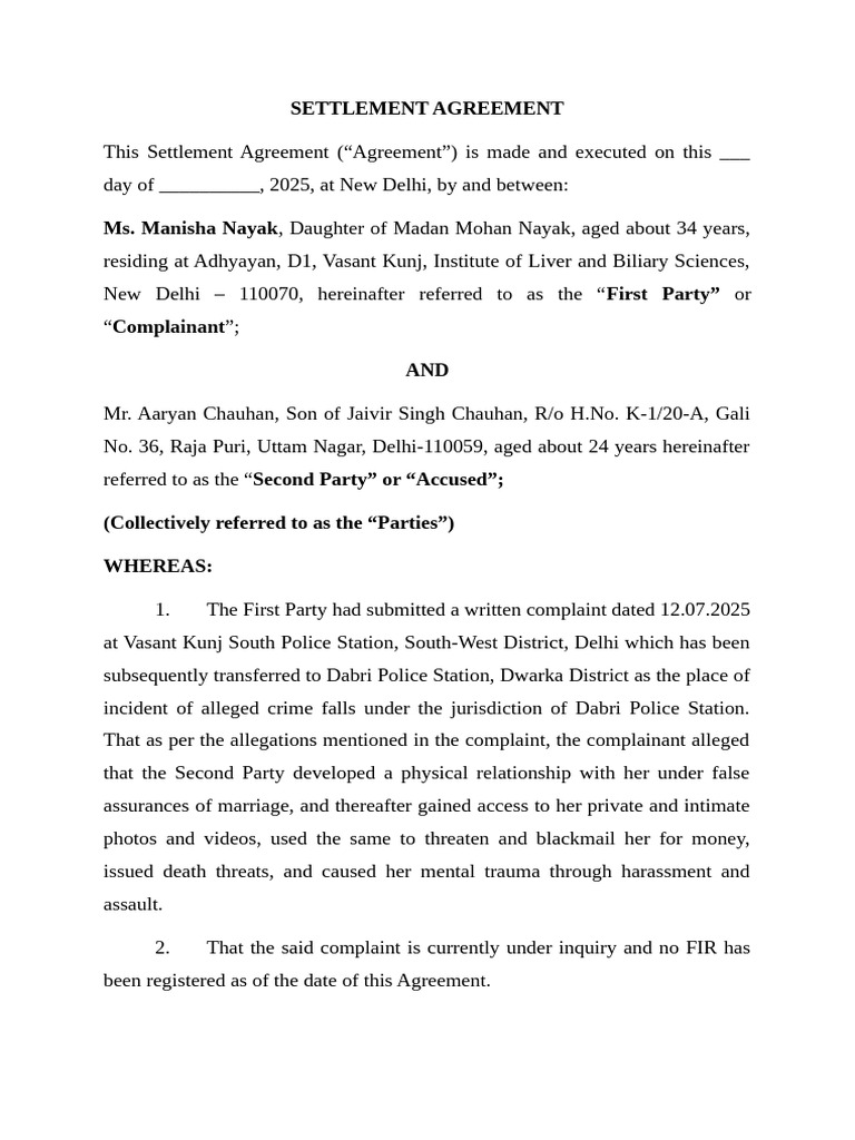 Final Settlement Agreement | PDF | Crimes | Crime & Violence