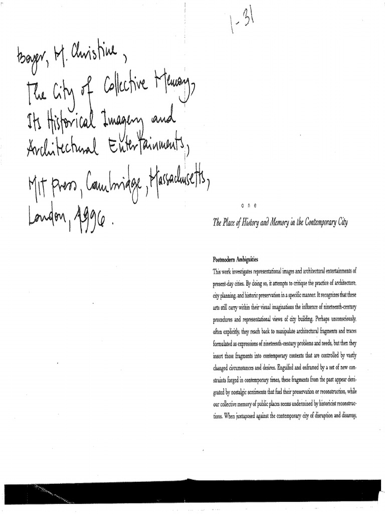 Christine Boyer - The City of Collective Memory | PDF