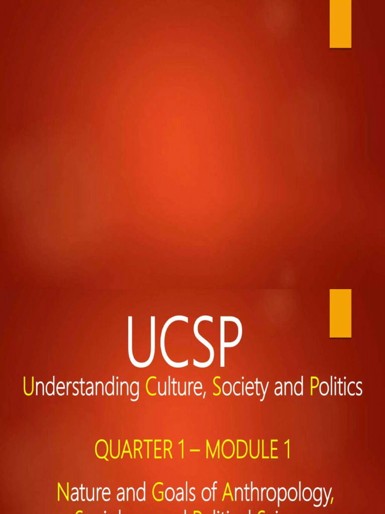 Ucsp Quarter 1 | PDF