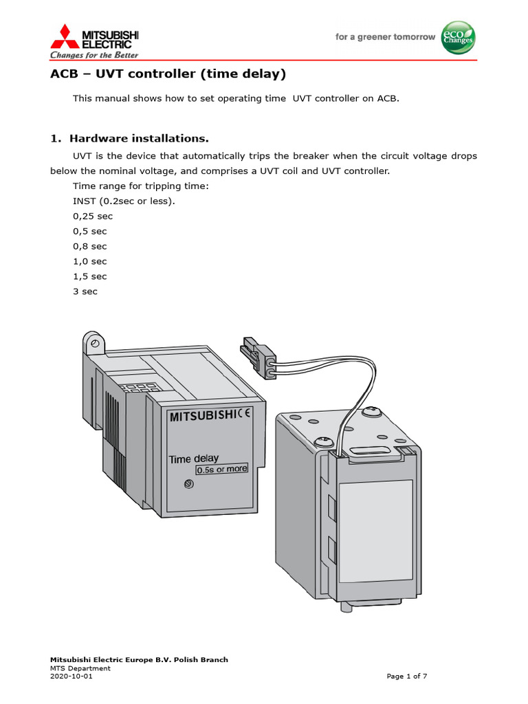 UVT Controler - ACB | PDF | Electrical Engineering | Electricity