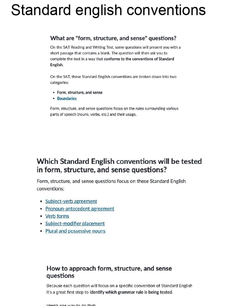 Standard English Conventions + Subject-Verb Agreement | PDF