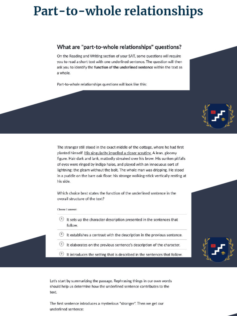 Part To Whole Relationships | PDF