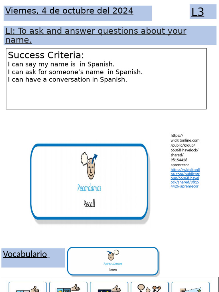 Conversational Spanish: Asking Names | PDF