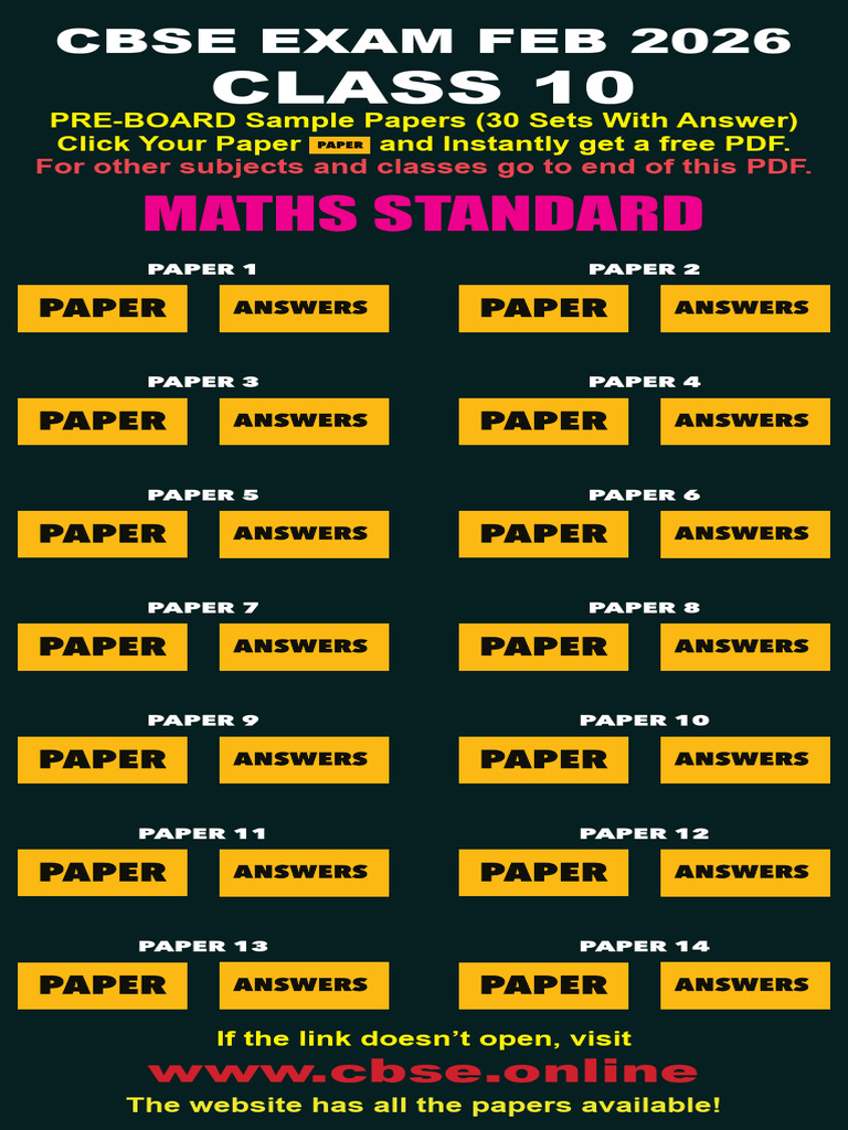 CBSE Class 10 Maths Sample Papers | PDF