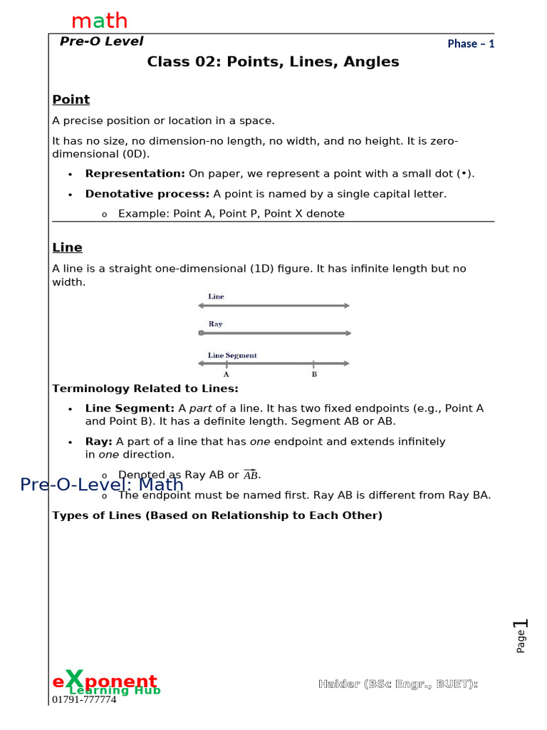 02. class-02 | PDF | Angle | Line (Geometry)