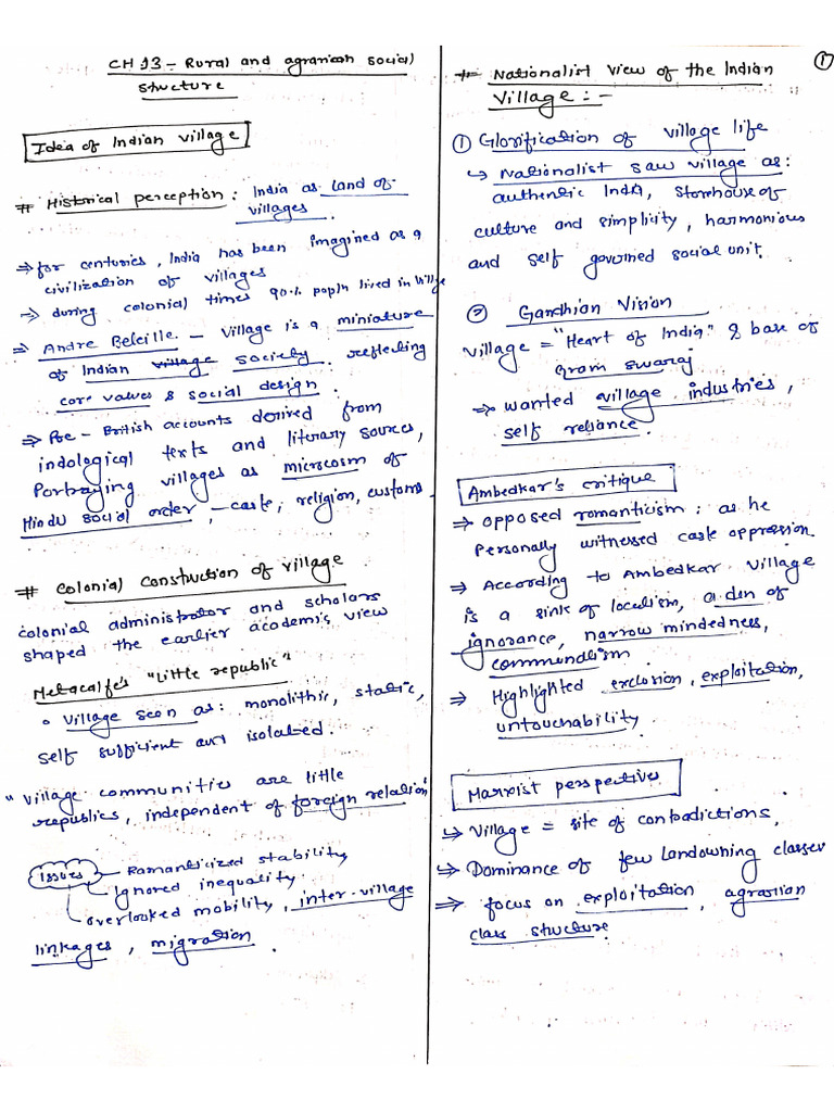 CH 3 - Rural and Agrarian Social Structure | PDF
