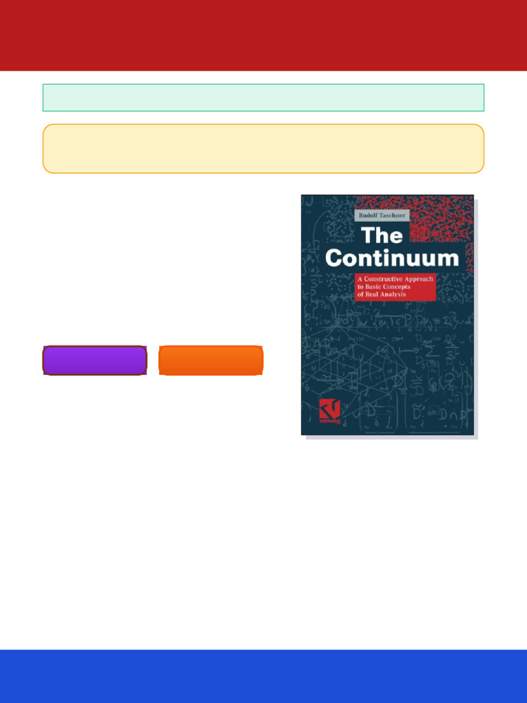 The Continuum A Constructive Approach To Basic Concepts of Real ...
