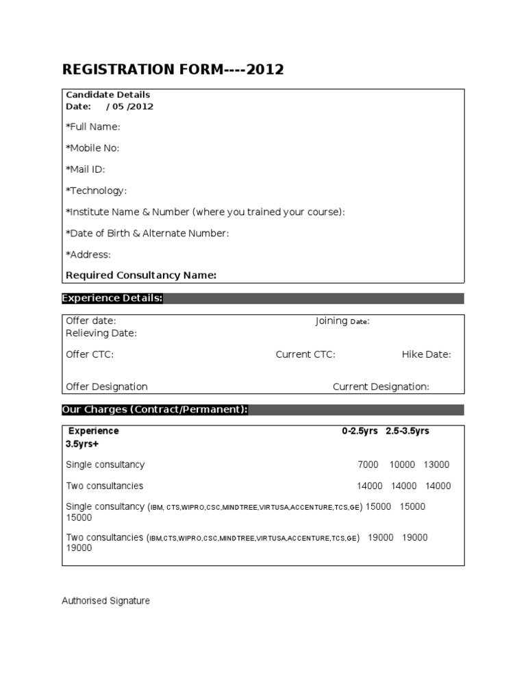 Updated Consultancy Registration Form | PDF