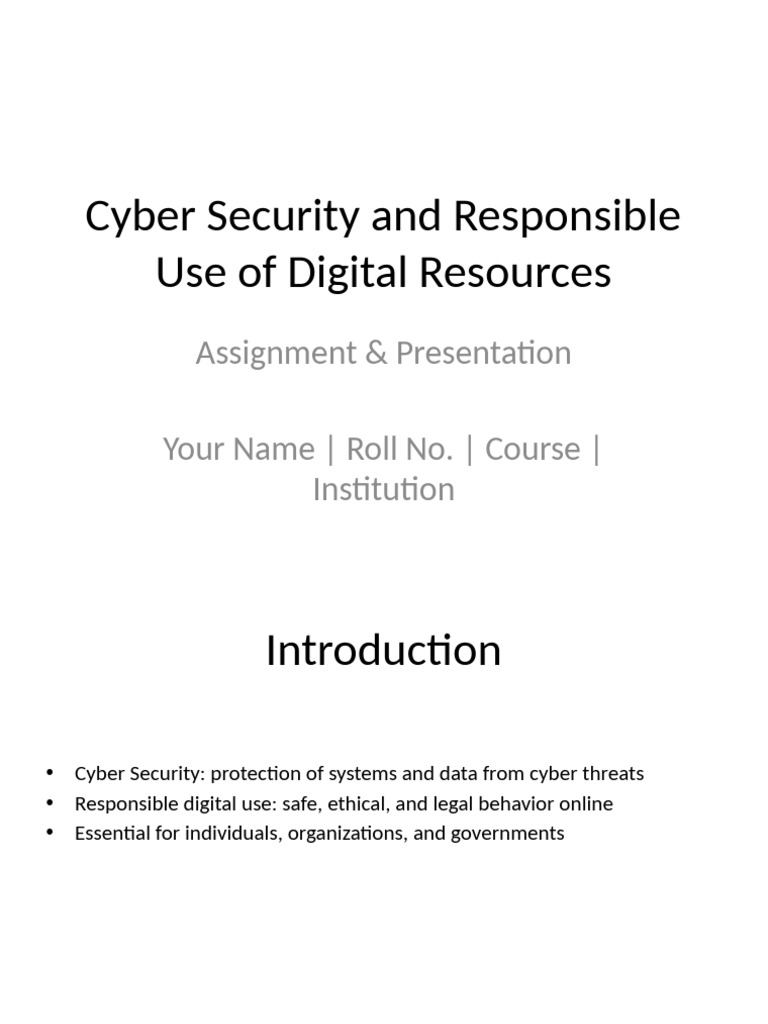 Cyber Security & Digital Responsibility Guide | PDF | Security ...