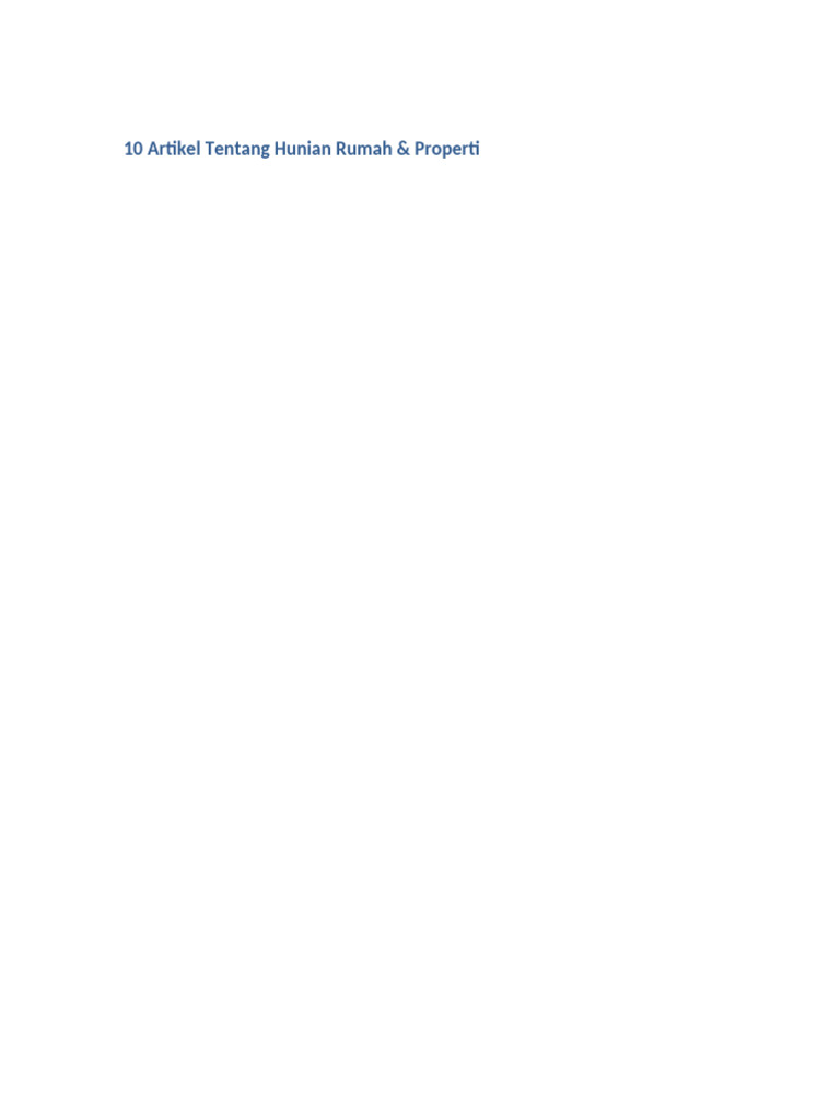 Hunian Modern: Investasi Properti Cerdas | PDF