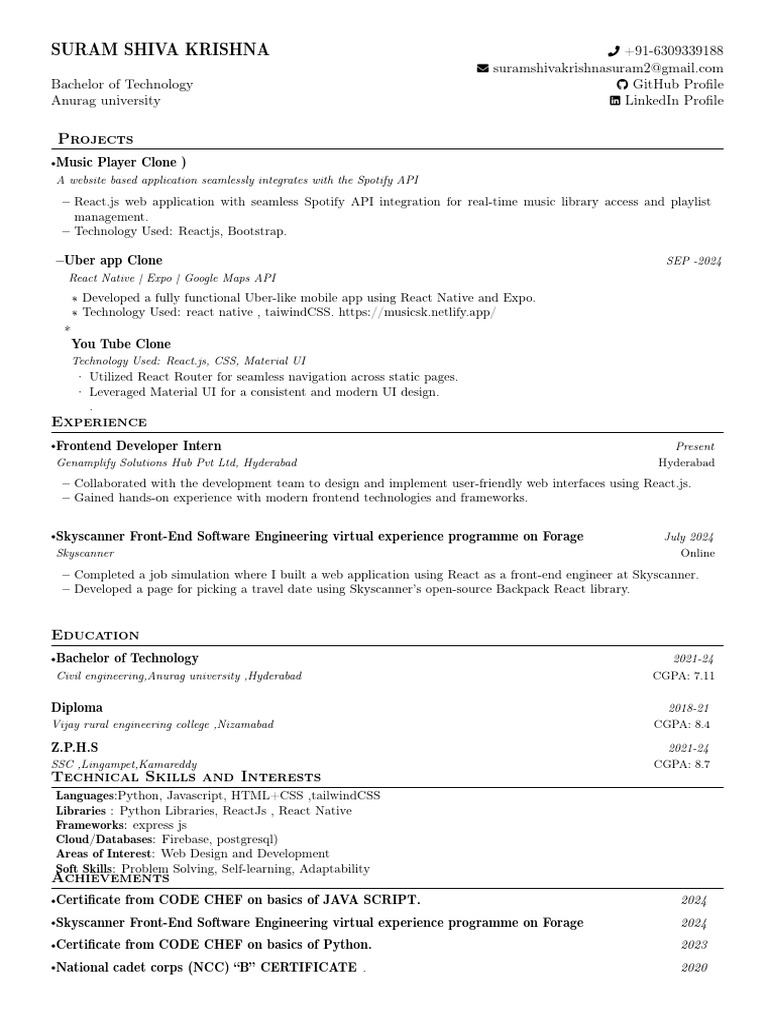 Sur Am Shiva Krishna Res | PDF | Java Script | Web Application