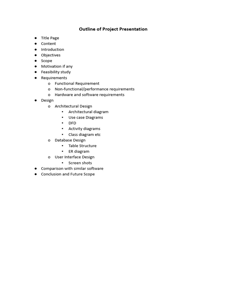 Outline of Project Presentation | PDF