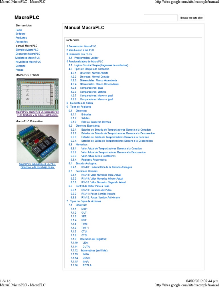 Manual de Macroplc | PDF | Ingeniería Informática | Ingenieria Eléctrica