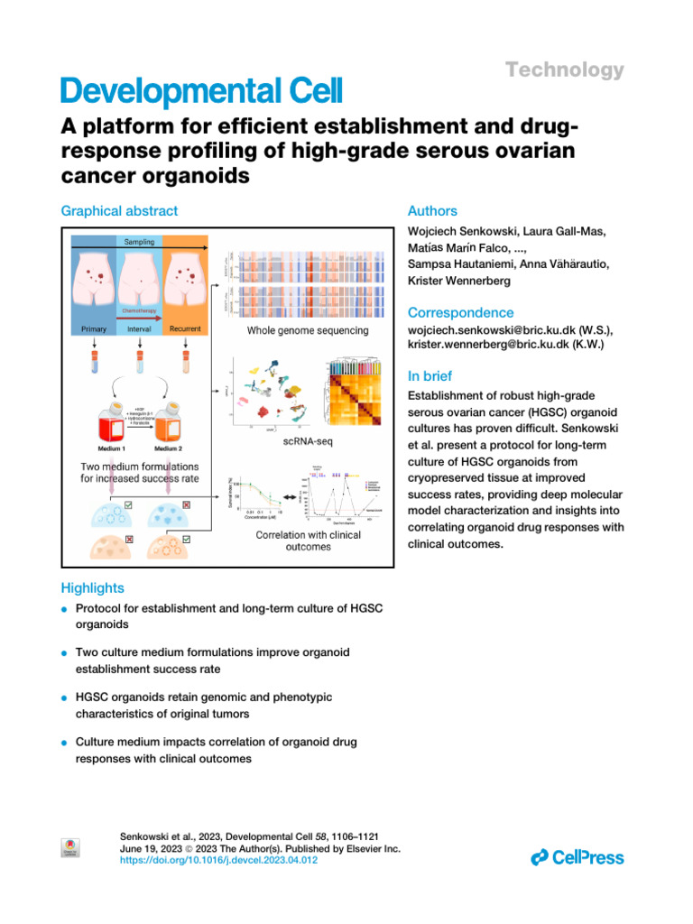 A Platform for Efficient Establishment and Drug-response Profiling of ...