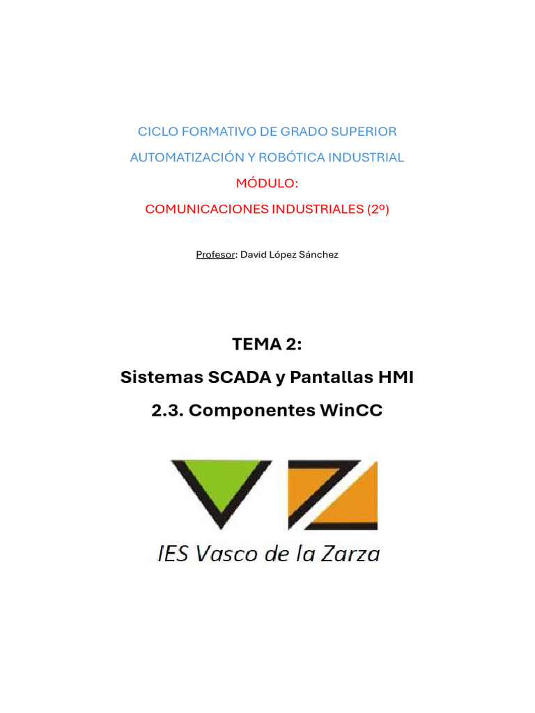 UT02.3 Componentes WinCC | PDF | Contraseña | Ventana (informática)