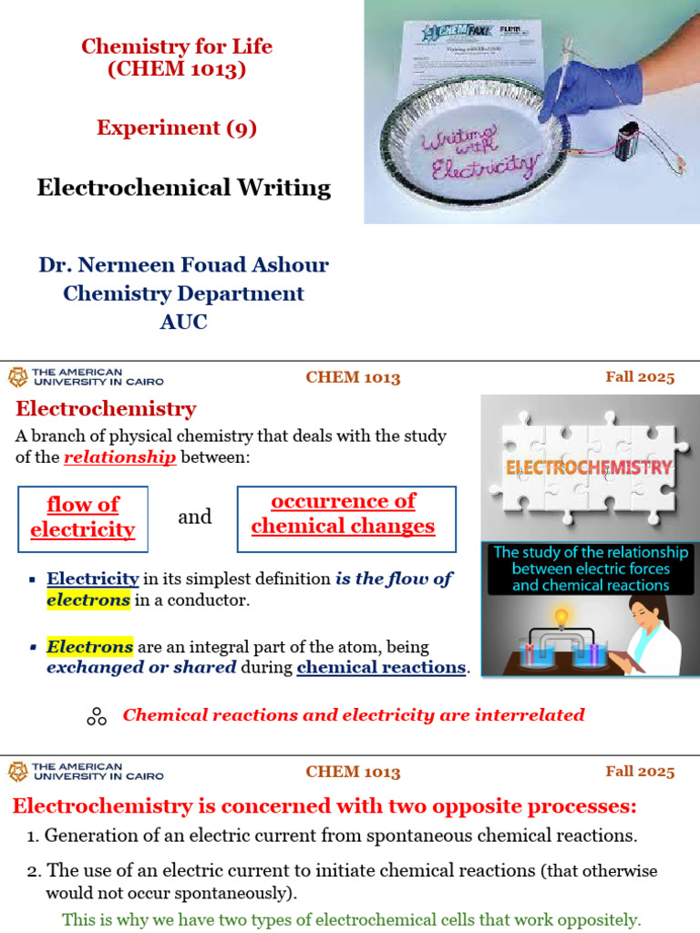 Electrochemical Writing Experiment Guide | PDF | Electrochemistry ...