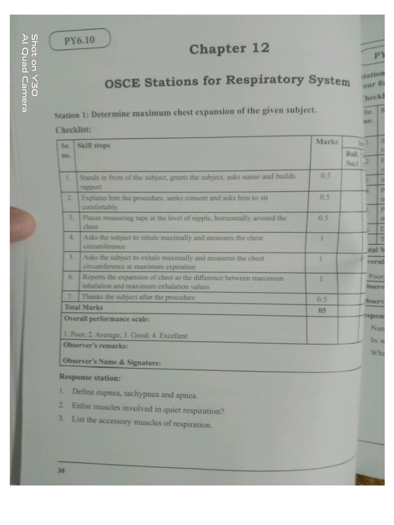 OSCE Respiratory System | PDF