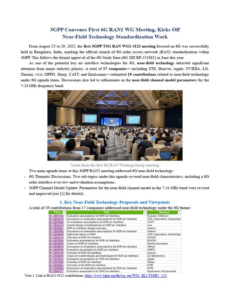 3GPP Convenes First 6G RAN1 WG Meeting, Kicks Off NFC | PDF | Mimo ...