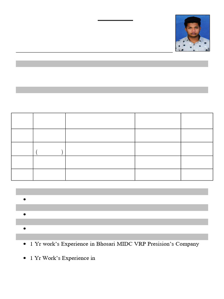 Siddharth Chavan's Machinist Resume | PDF