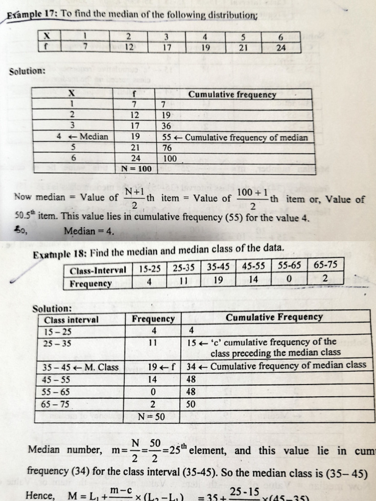 Median Calculation in Frequency Distribution | PDF