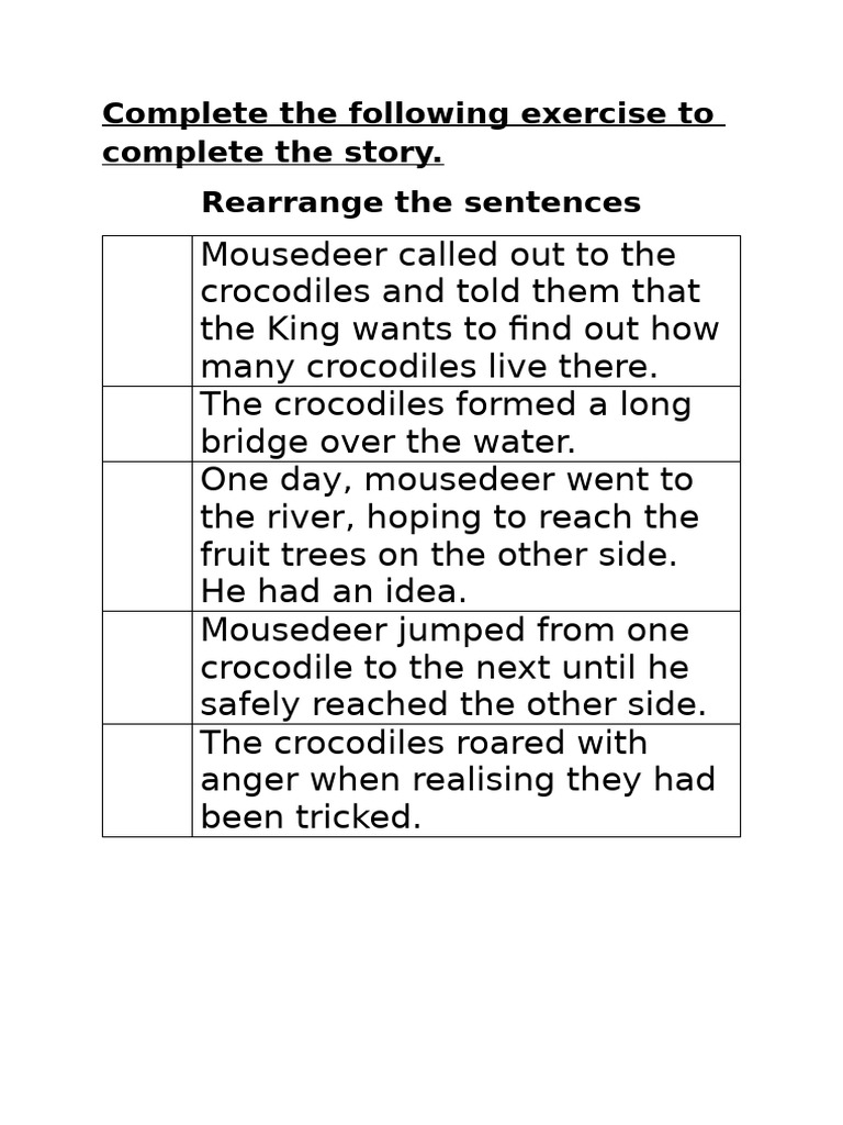 Mousedeer’s Clever Crocodile Trick | PDF