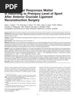ACL-RSI Scale for Sport Readiness | PDF | Knee | Musculoskeletal System
