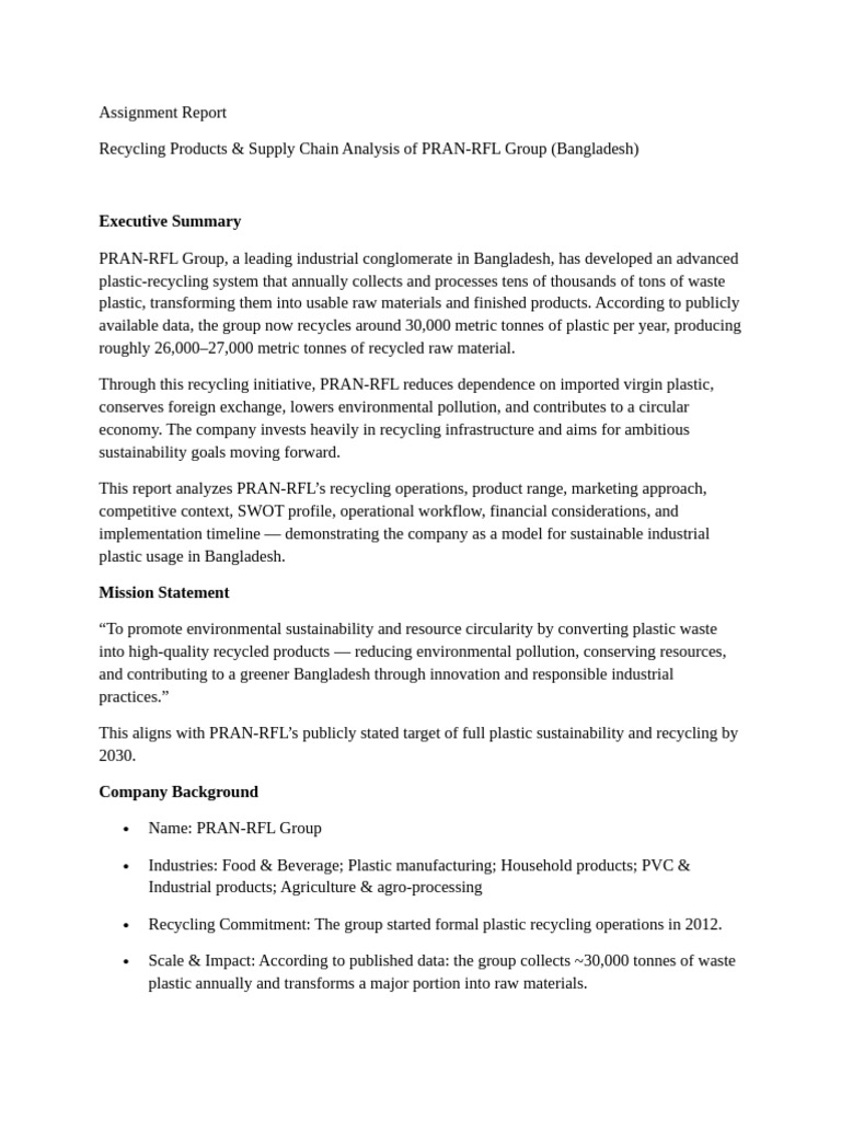 Executive Summary | PDF | Recycling | Plastic