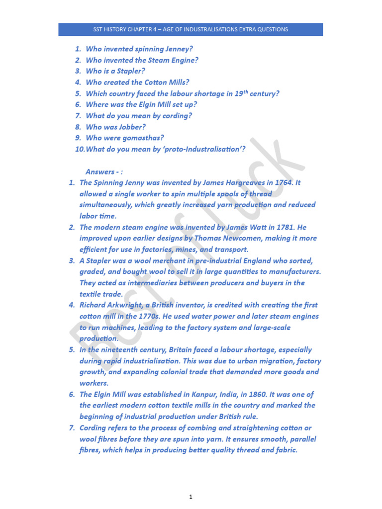 Industrial Revolution Key Concepts Explained | PDF | Industrial ...