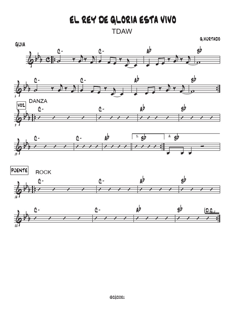 EL REY DE GLORIA ESTA VIVO-TDAW - Guitar | PDF