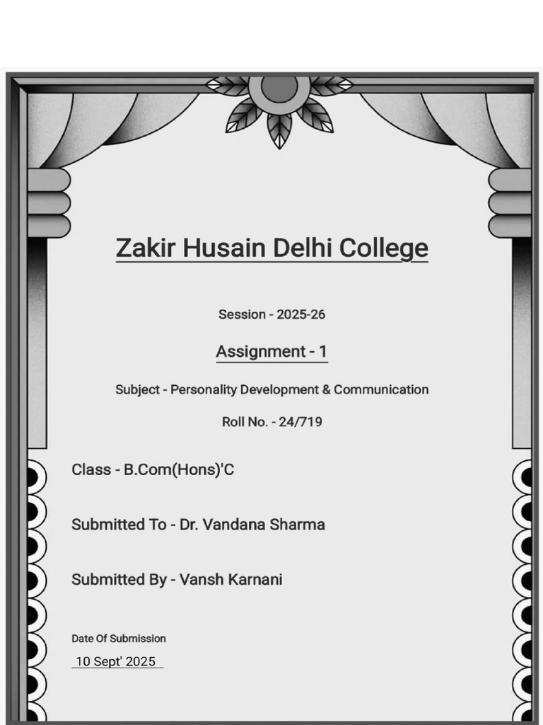 Personality Development and Communication Assignment | PDF ...