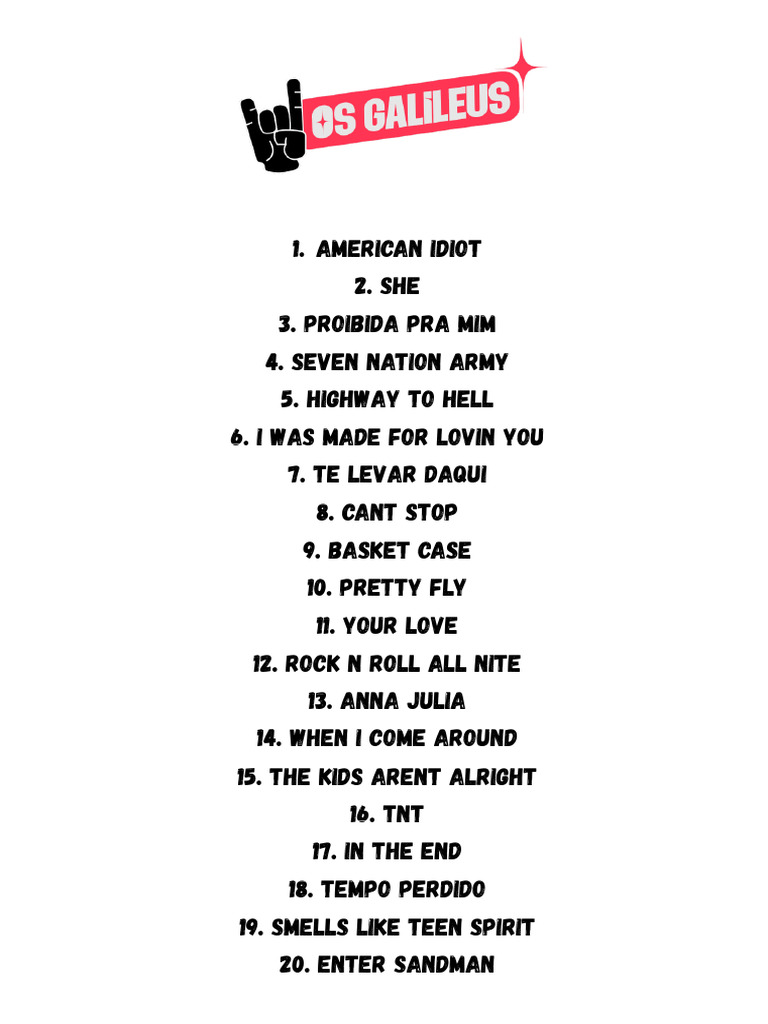 Setlist Galileus | PDF